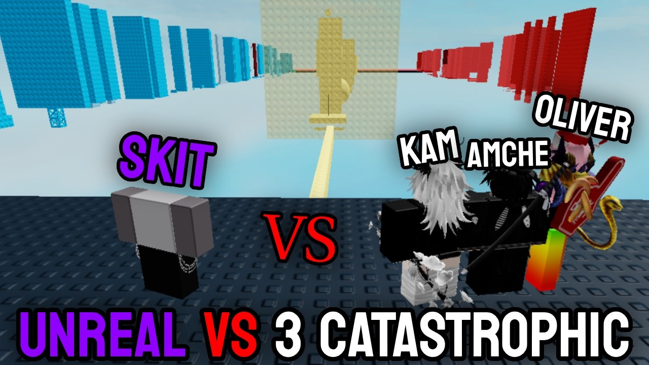 CAN A UNREAL PLAYER BEAT 3 CATA PLAYERS IN 3 HORRIFIC OBBIES (ft. skitsuna) roblox EToH