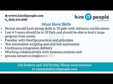 Robotic Process Automation Jobs | UIPath Jobs | Raleigh, NC | Job ID: 33362 |