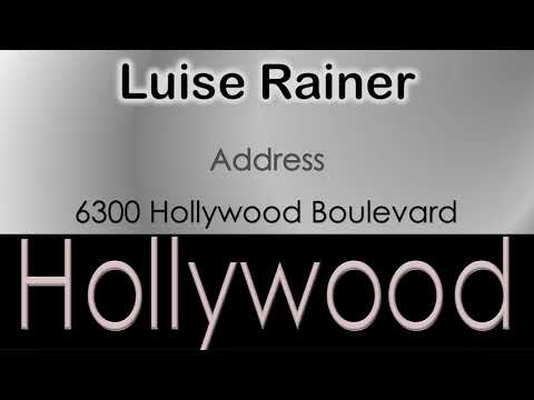 Luise Rainer How to pronounce Luise Rainer Hollywood Actor from 6300 Hollywood Boulevard?