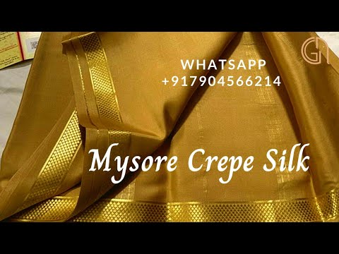 Clearance Sale | Pure Mysore Crepe Silk Sarees With 80 To 100 GSM Thickness | Silk Mark Certified