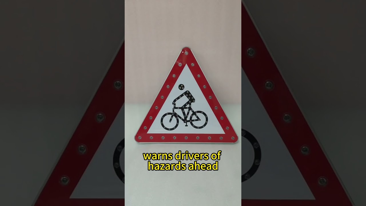 Solar Triangle Warning Sign in Action | CADSolar LED Safety Tech