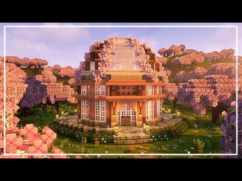 Minecraft ||🌸How to Build a Cherry Blossom Greenhouse / Bee Dome🌸|| Mizuno's 16 Craft Resource Pack