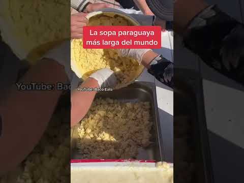 RECORD! La Sopa Paraguaya más Larga del Mundo! 😱 #sopaparaguaya #shorts