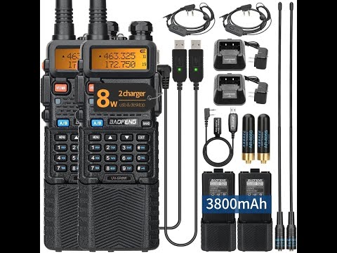 BAOFENG UV-5R 8W Dual Band Two-Way Radios (2-Pack)