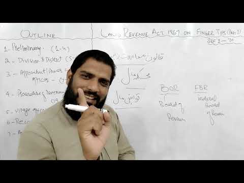 LAND REVENUE ACT ON FINGER TIPS PART 1 SECTION 1 TO 38