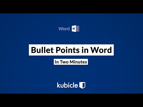 Creating Bullet Points in MS Word