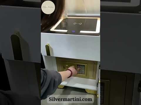 Smart Bedside Table with LED Lights, USB & Wireless Charging, Fingerprint Lock | Modern Nightstand