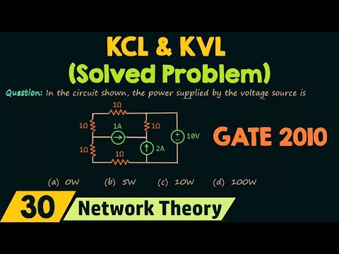 KCL and KVL (Solved Problem) Video Lecture - Crash Course for GATE ECE (English) - Electronics ...