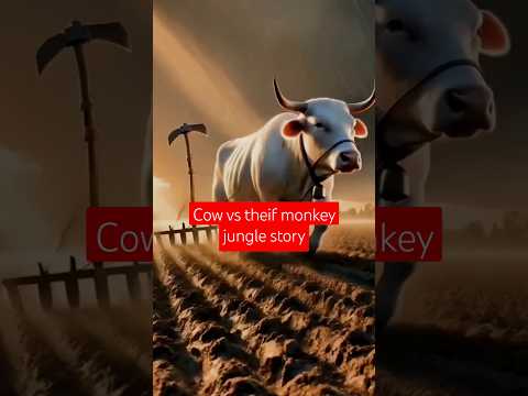 Cow vs thief monkey || Cow & baby || Cow & monkey story || Moral story