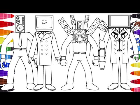 Skibidi Toilet - TITAN SPEAKERMAN & TITAN TV MAN Coloring Pages / How to Color All New Bosses / NCS