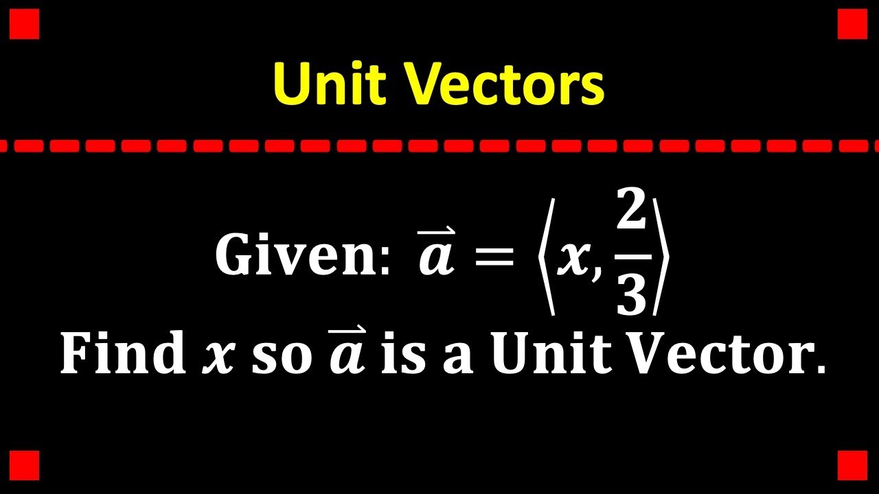 Finding x to form a Unit Vector
