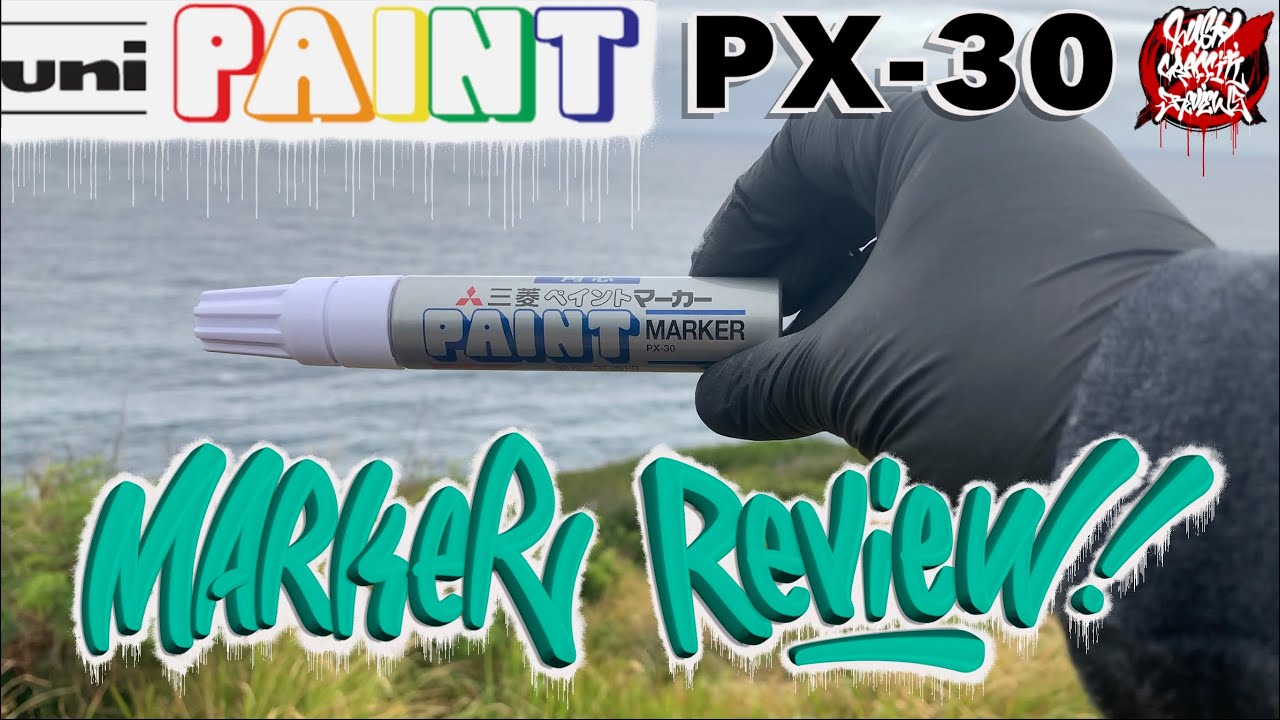 Graffiti Marker Review. Uni Paint PX-30 Silver 8mm chisel