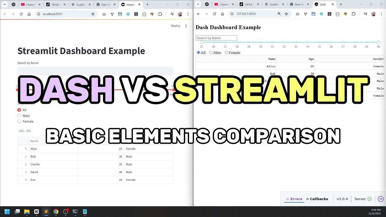 Streamlit vs Dash - Which one is better? Interactive Dashboard with Python