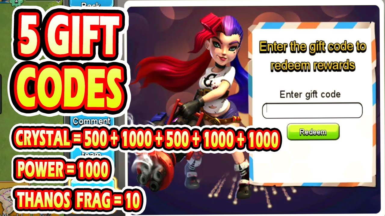 Clash of Zombies 5 Gift Codes Rewards (Crystal=4000, Power=1000, Thanos Frag = 10) For Every Player