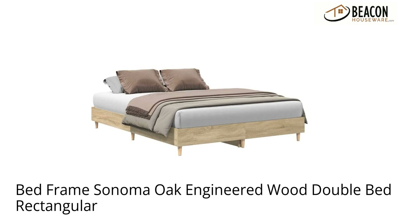 Bed Frame Sonoma Oak Engineered Wood Double Bed Rectangular