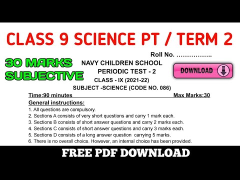 CBSE Class 9 Science Term 2 Sample Question Paper With PDF #trending #shorts