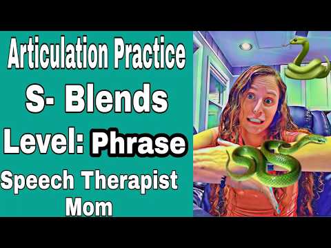Practice your "S" Sounds- S- BLENDS- PHRASE Level- All positions- Articulation Drill