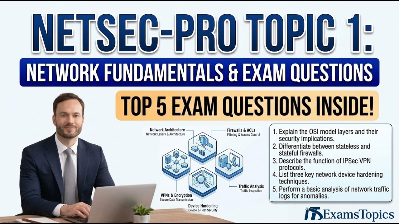 NetSec-Pro Topic 1: Network Security Fundamentals | Top 5 Exam Questions + Key Concepts (16%)