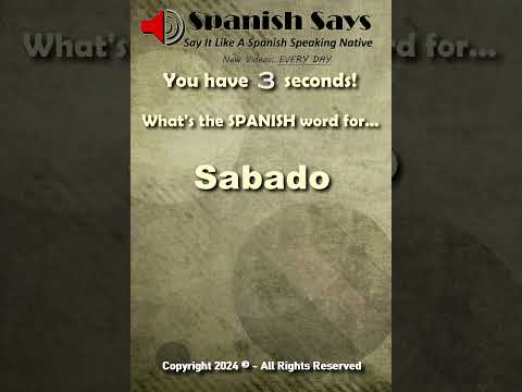 What is the SPANISH WORD for SATURDAY? Learn Spanish Says #Shorts