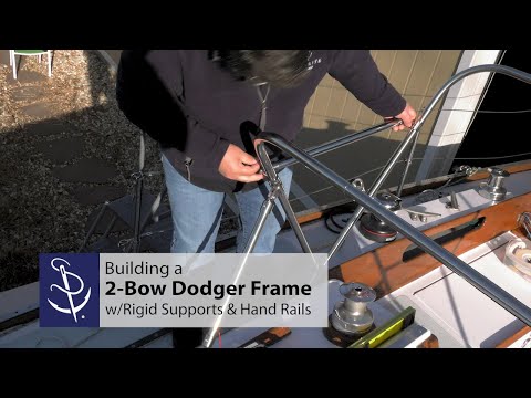 2-Bow 1" Stainless Dodger Frame Kit with Rigid Supports & Hand Rails 84 ...