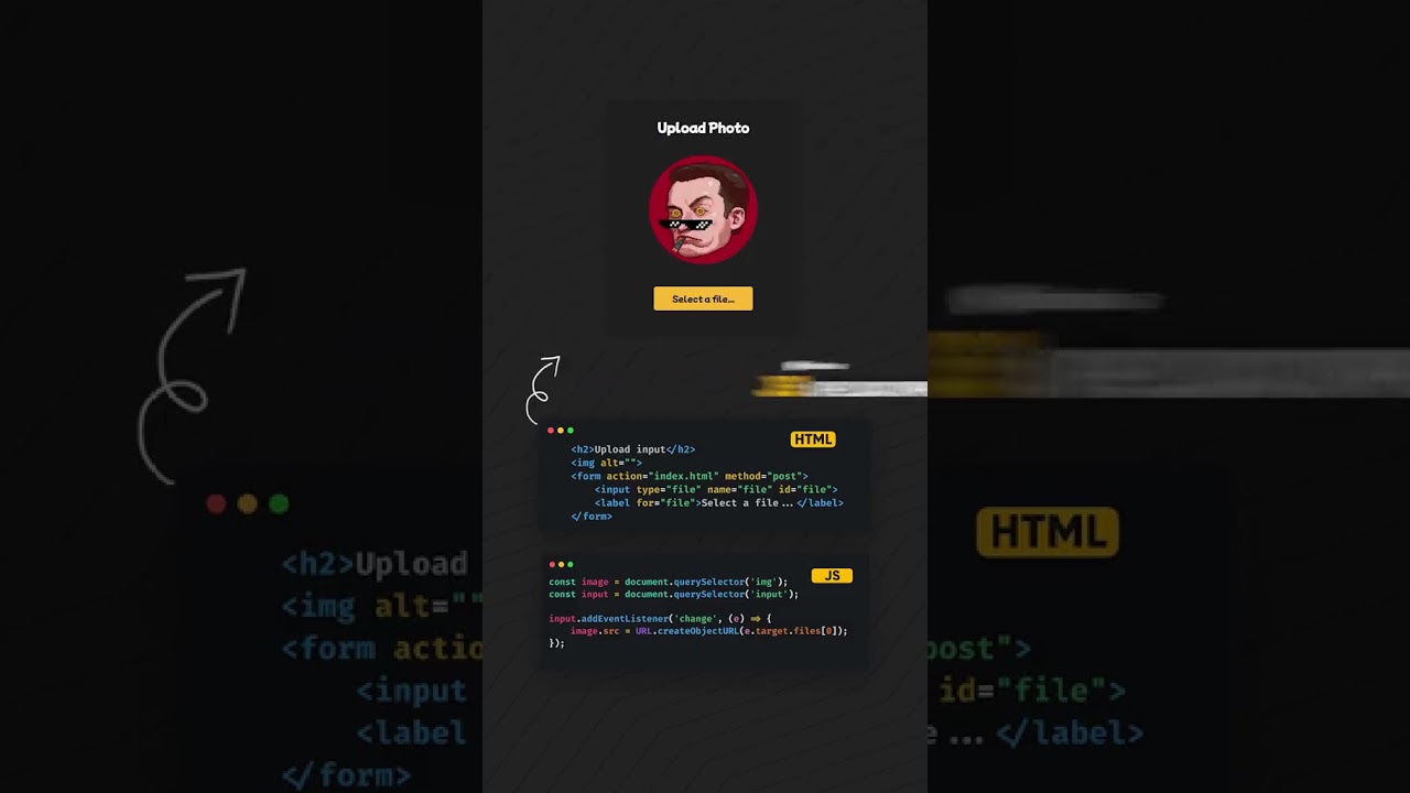 Upload image using HTML & CSS & JS
