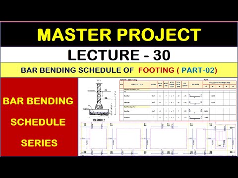 How to prepare Bar bending schedule of Footing | Master Project |Quantity Series| Lecture 30 Part 2