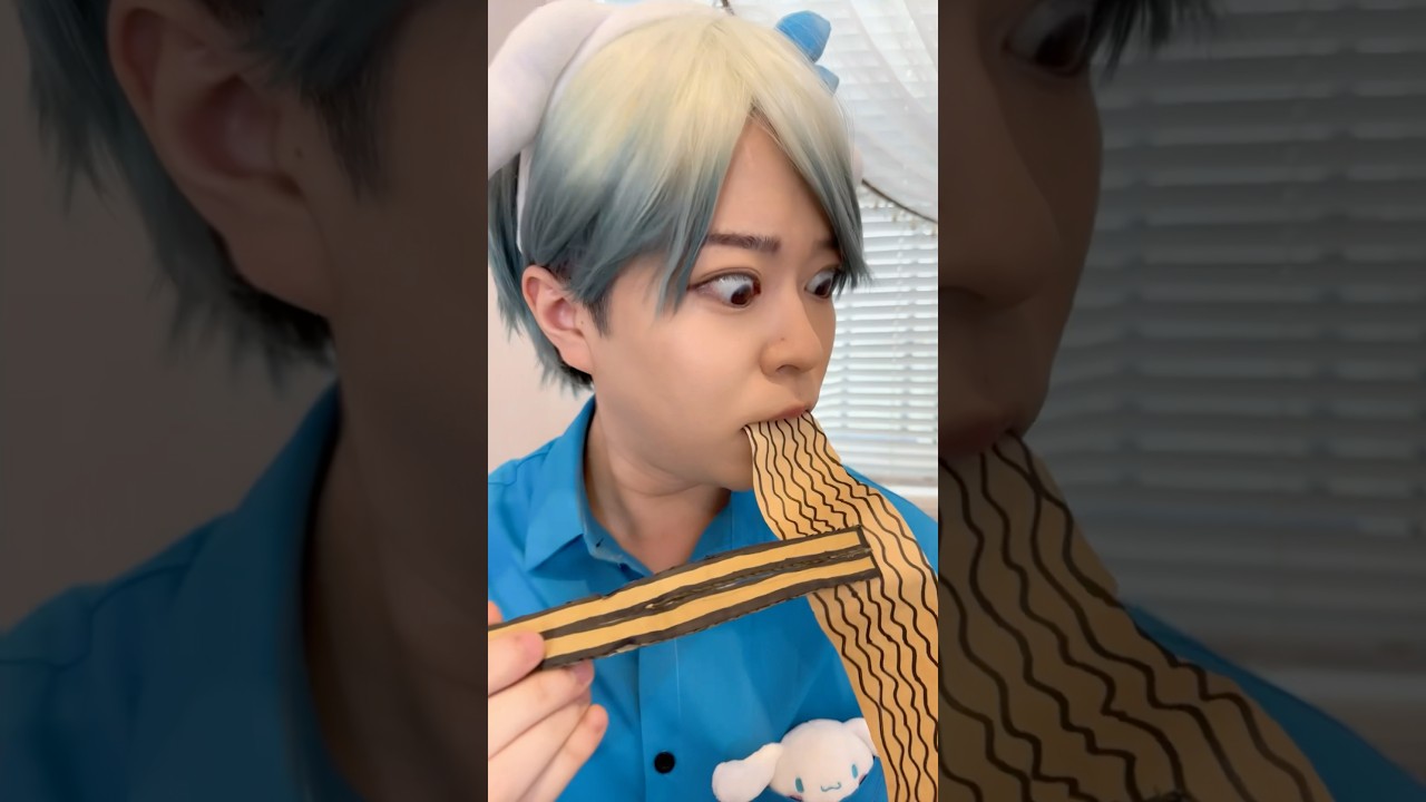 EAT CARDBOARD RAMEN！#asmr