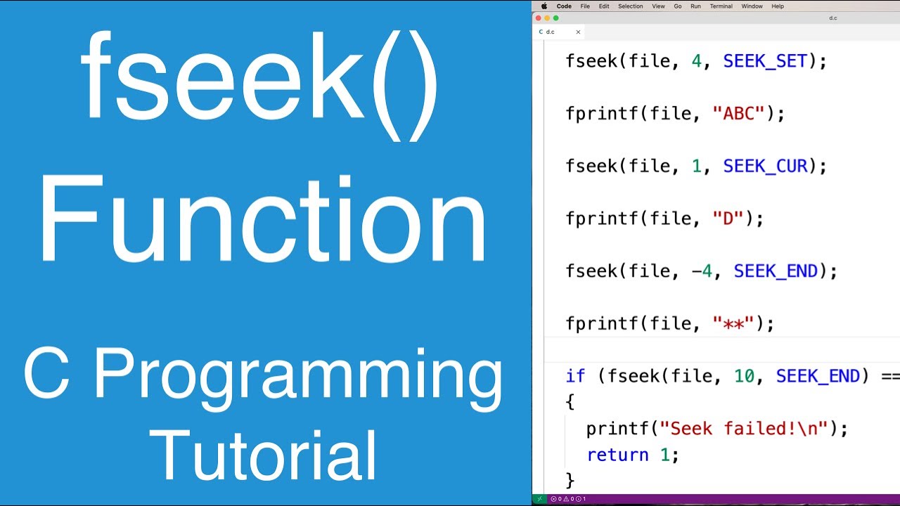 fseek() Function | C Programming Tutorial