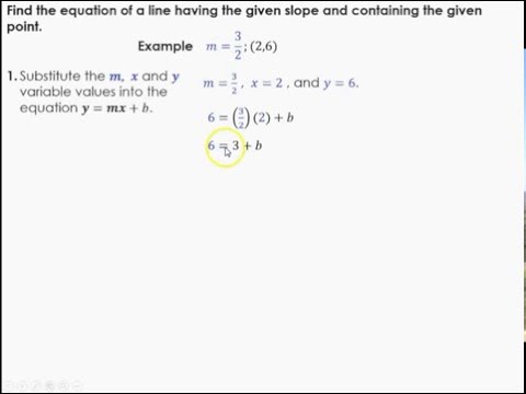 SJVC Math 121 Find Linear Equation given slope and a point