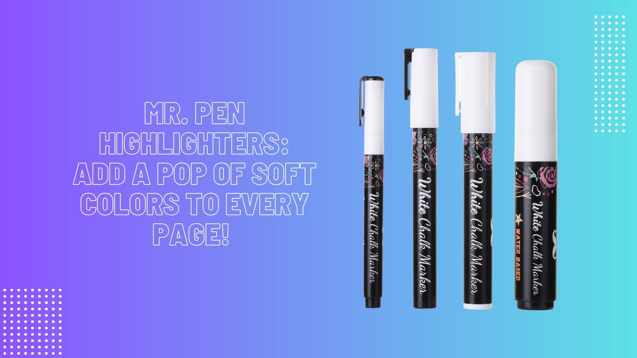 Mr. Pen White Chalk Markers - 4 Piece Set with Assorted Sizes!