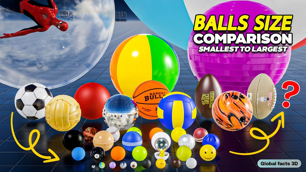 Balls size comparison 3D 2023