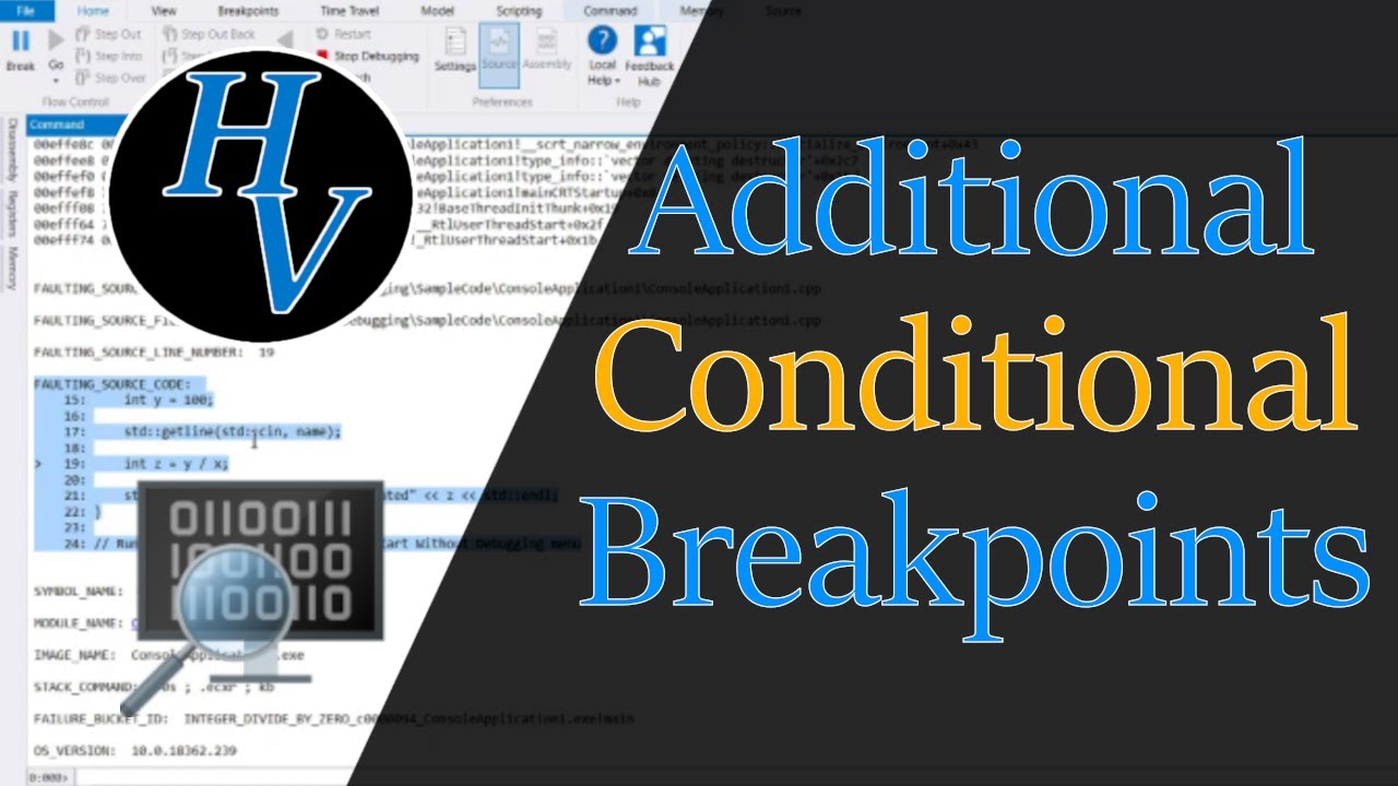 Advanced conditional breakpoints in WinDBG. Another technique to set a conditional breakpoint.