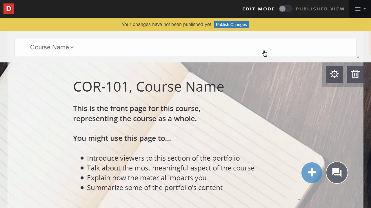 Courses in New Digication