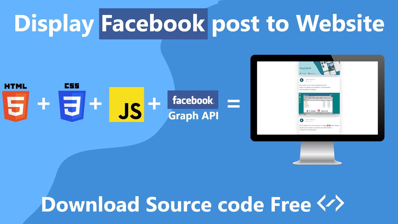 Facebook Api - Facebook post to Website using html css and Js