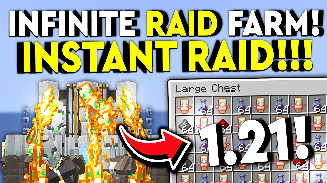 BEST 1.21 INFINITE RAID FARM! Minecraft Tutorial - INSTANT! - Minecraft ...