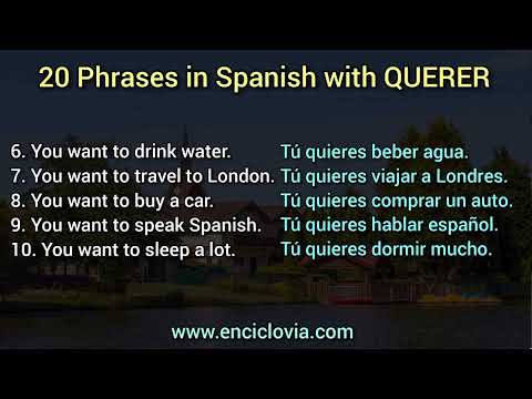 ✅ How to use the verb QUERER in SPANISH? | 20 phrases to practice.