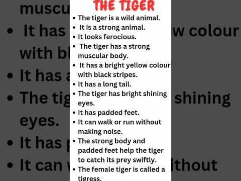 Essay on the Tiger || Tiger essay in english #essay #shots #tiger