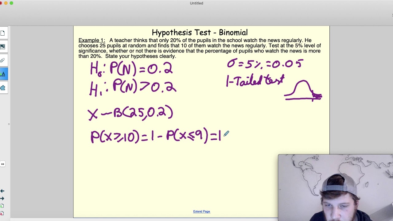 Edexcel AS - Hypothesis Testing   Example 1