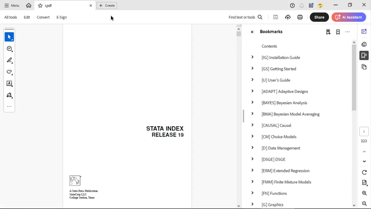 PDF documentation in Stata 19