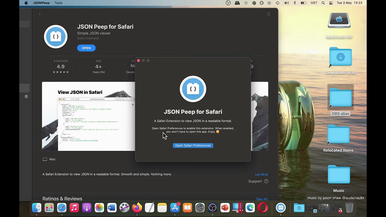 JSON Peep for Safari Developer Tools App [MAC] Basic Overview - Mac App Store