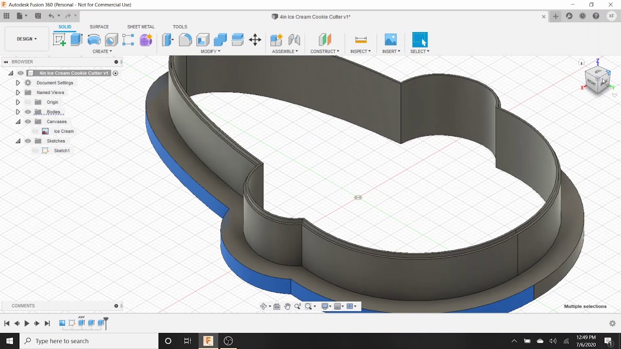 How to make a 3D printed cookie cutter in Fusion 360