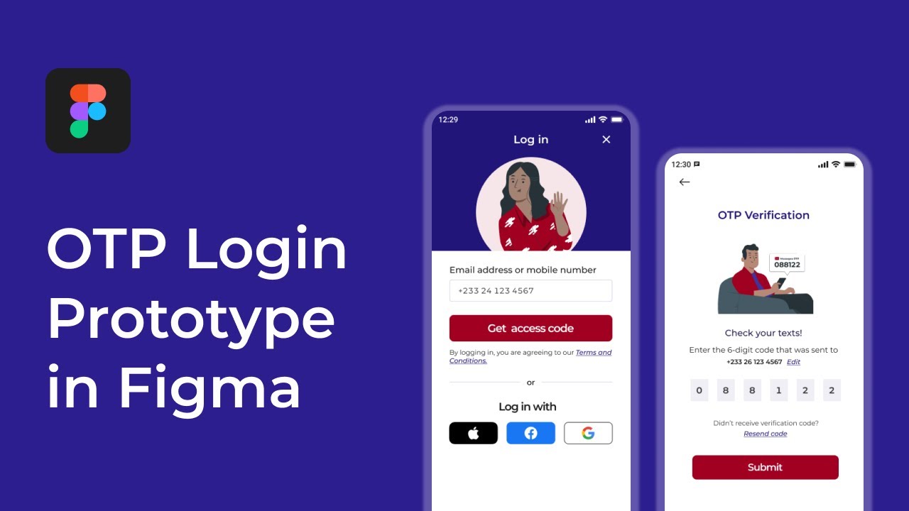 App login with OTP verification prototype | Figma Tutorial