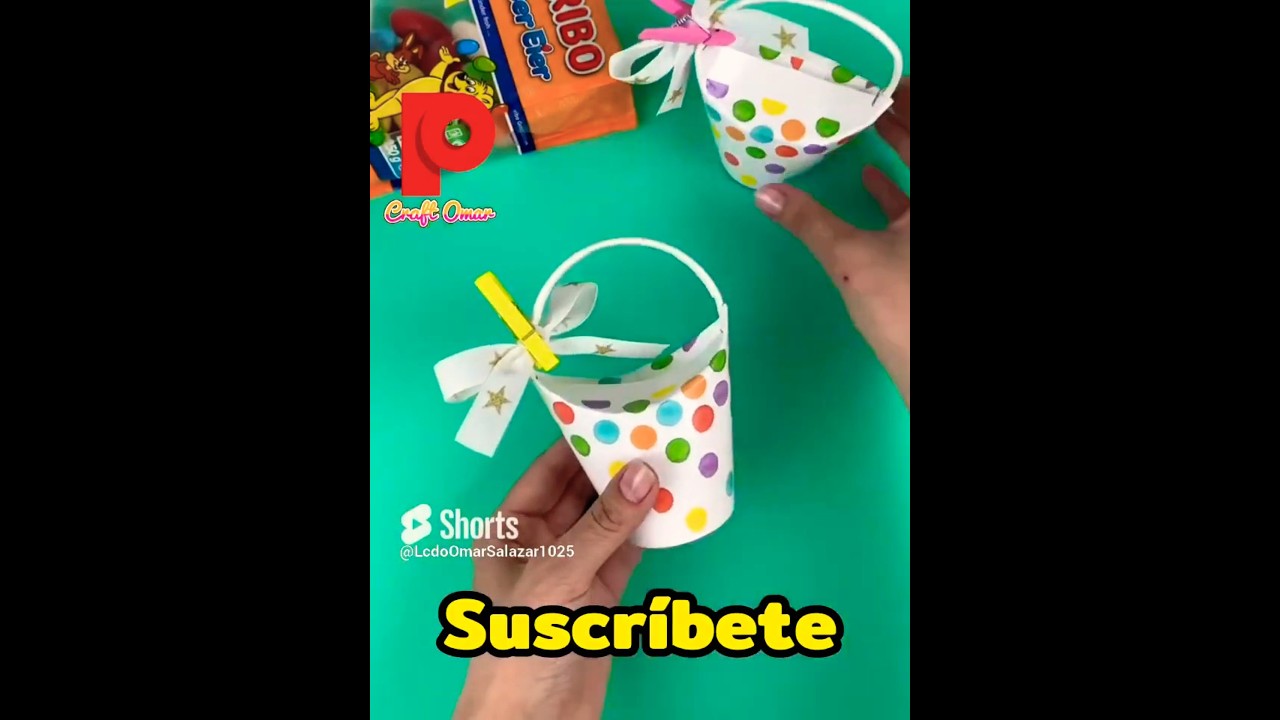 Sorpresas de canastitas hechas con vasos desechables #shorts