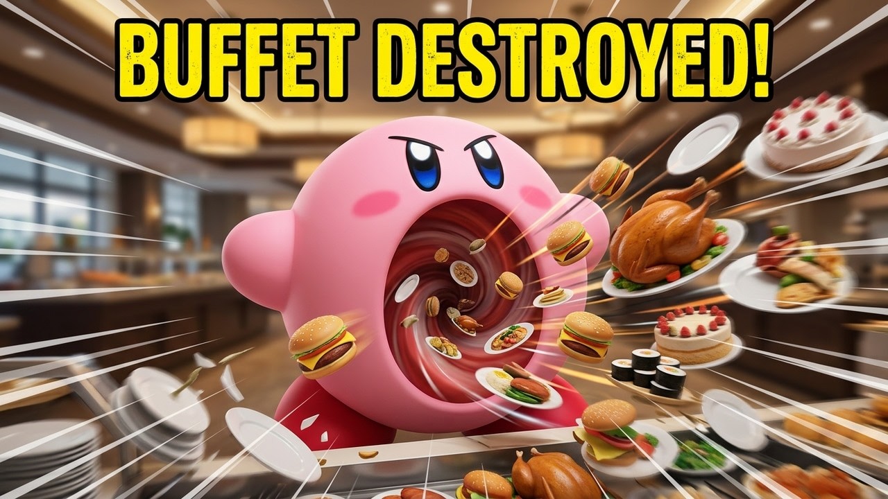 Prime, Alpha, And Fields React to Kirby Eats in a Buffet