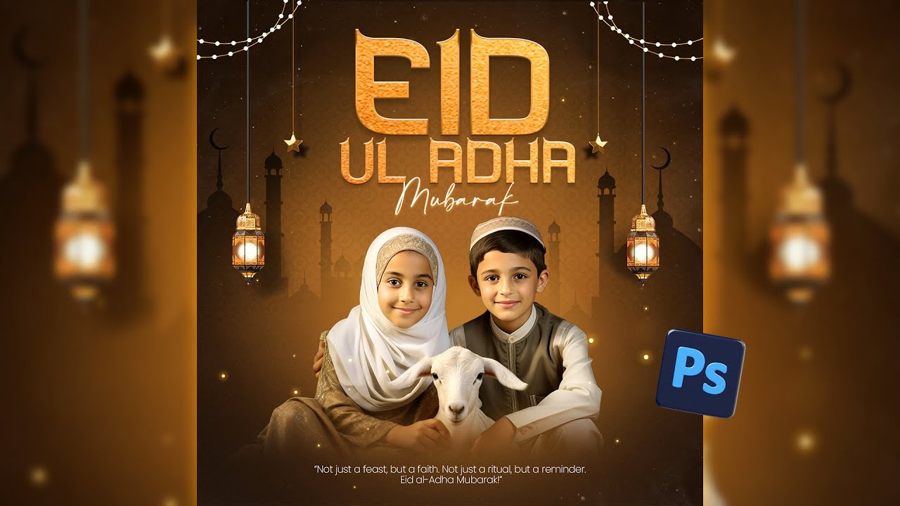 EID UL- ADHA Poster Design | Photoshop Tutorial 2025🔥