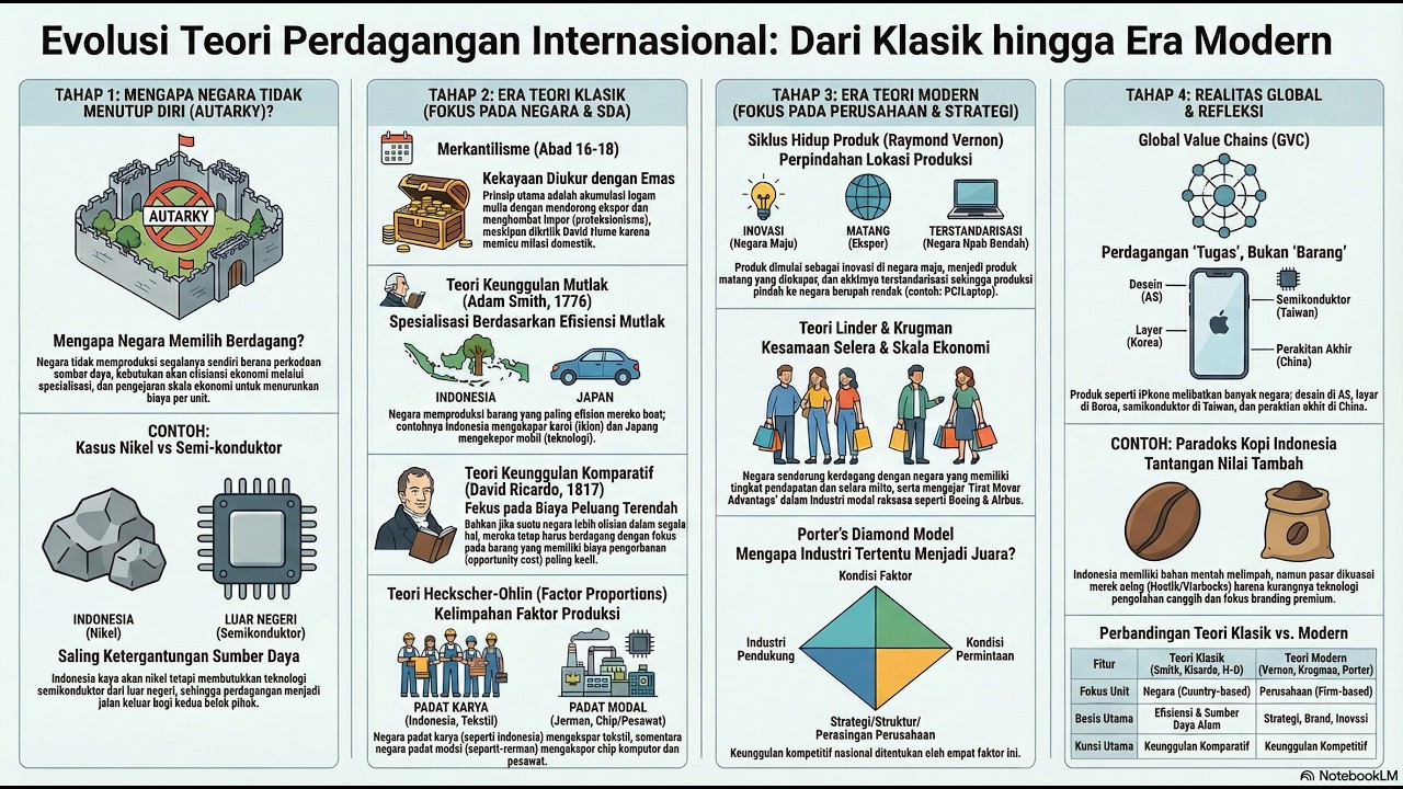 TEORI PERDAGANGAN INT'L KLASIK & MODERN | DARI KEUNGGULAN ABSOLUT HINGGA KEUNGGULAN KOMPETITIF