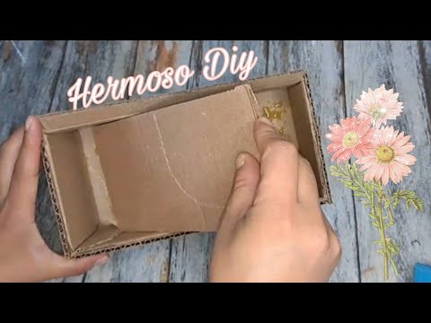 Diy crafts 😱 hermosa manualidad con esta caja de cartón Técnica de papel quemado