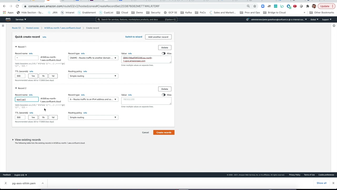 Manual AWS PrivateLink Setup for Confluent Cloud
