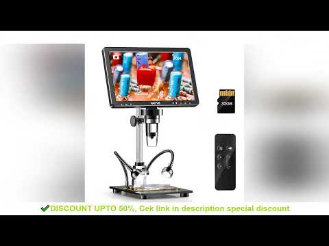 HOT RIEVBCAU 10.1'' HDMI Digital Microscope 2000X Coin Microscope with 10 LEDs 20MP Soldering Micros