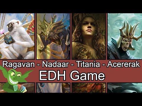 Ragavan vs Nadaar vs Titania vs Acererak EDH / CMDR game play for Magic: The Gathering